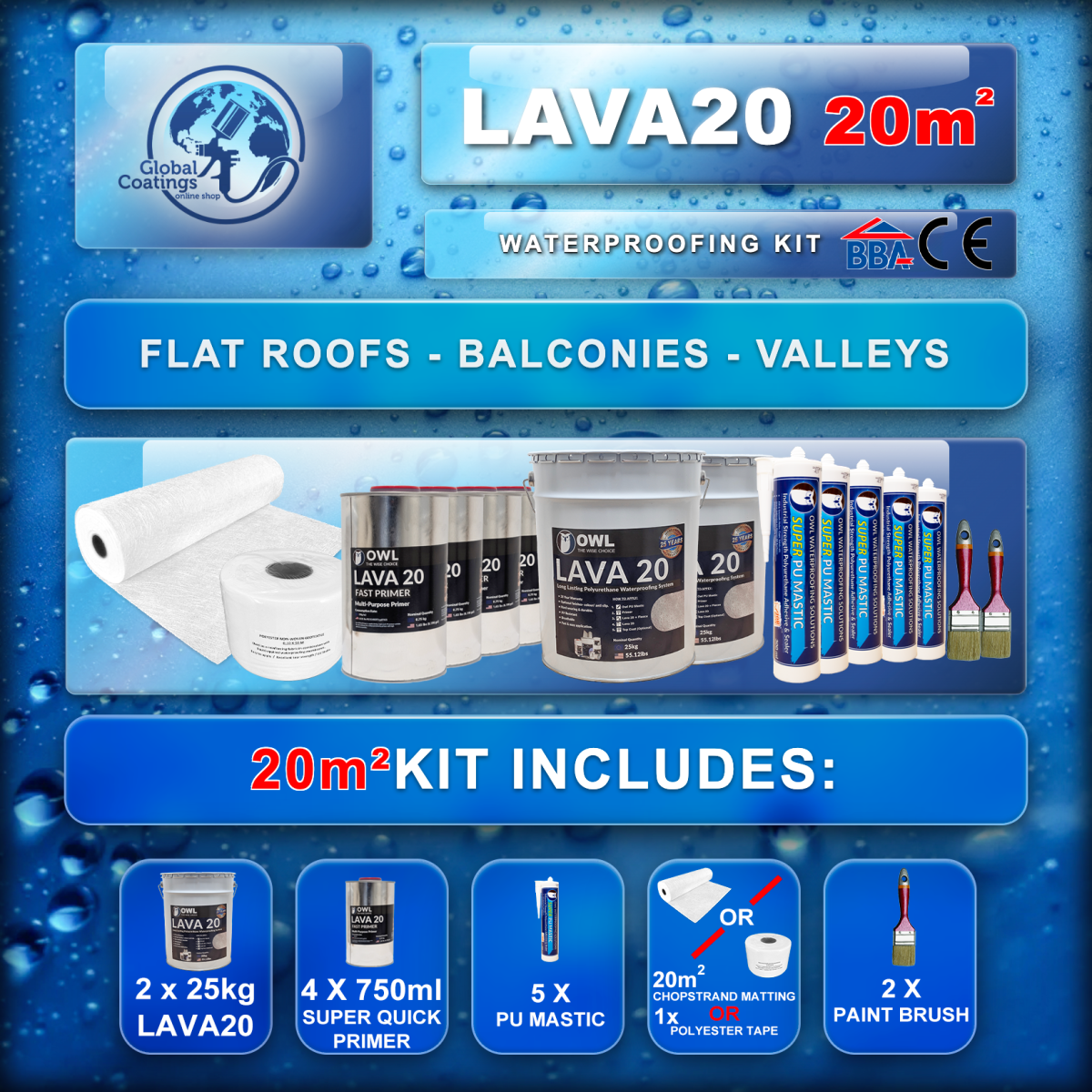 Global Coatings | UK - Buy Advanced Lava 20 Liquid Waterproofing ...